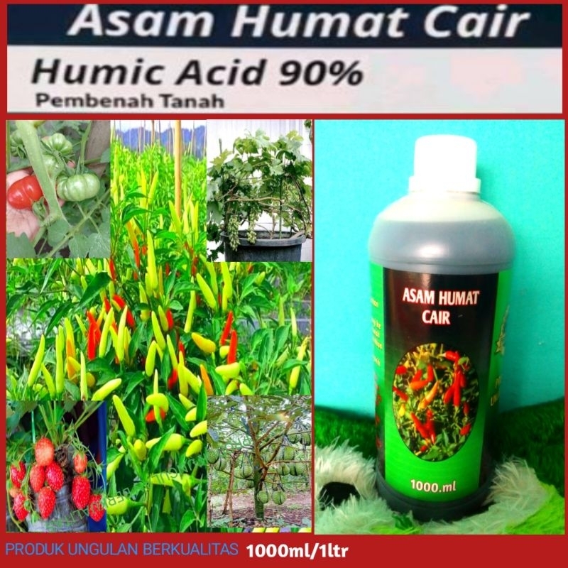 Jual asam humat cair kemasan 1 liter asam humat plus acid 90% humic acid pupuk organik | Shopee ...