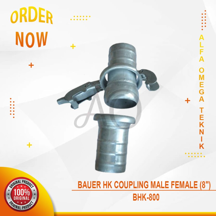 Jual BAUER COUPLING 8 INCH KONEKTOR HOSE DEWATERING MALE FEMALE STEEL 8" | Shopee Indonesia