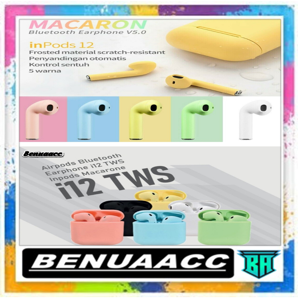 Jual (ba) HF/HEADSET BLUETOOTH TWS SERI I 12 MACARON | Shopee Indonesia