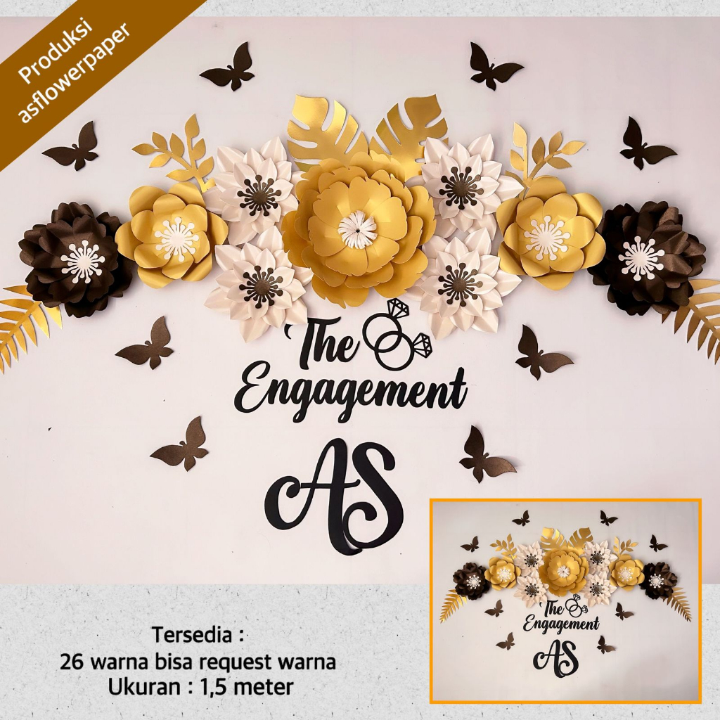 Jual Paper flower engagement dekorasi Lamaran tunangan Engagement ...