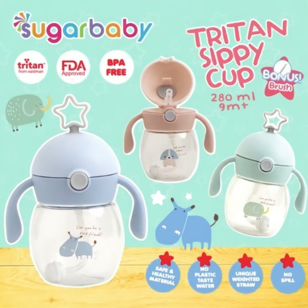 Jual Sugar baby Botol Minum Tritan Sippy Cup Star 240ml 9m+ | Shopee ...