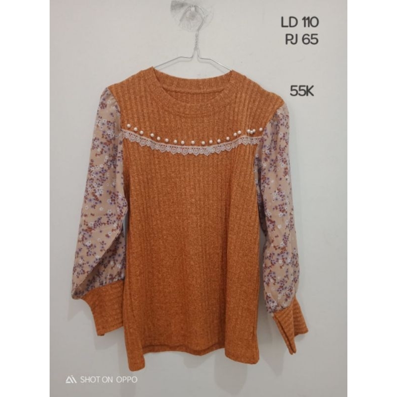 Jual baju knit mix bunga | Shopee Indonesia