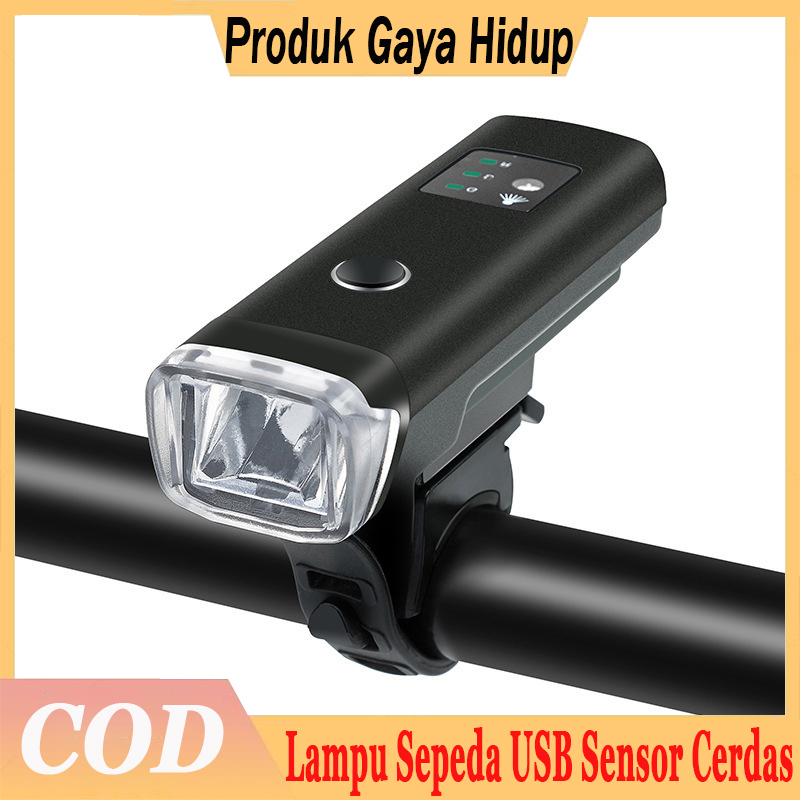 Jual Lampu Sepeda Cahaya Kuat XPG350 Lumens Smart Sensor USB LED Isi Ulang Lampu Depan Malam ...