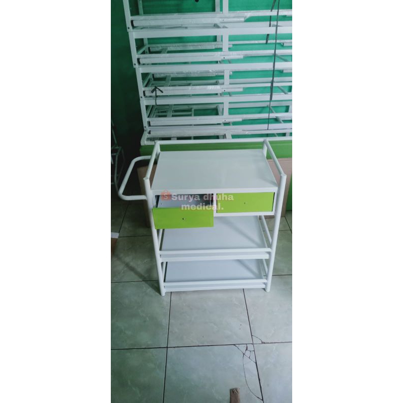 Jual troli instrumen 3 rak laci besi | Shopee Indonesia