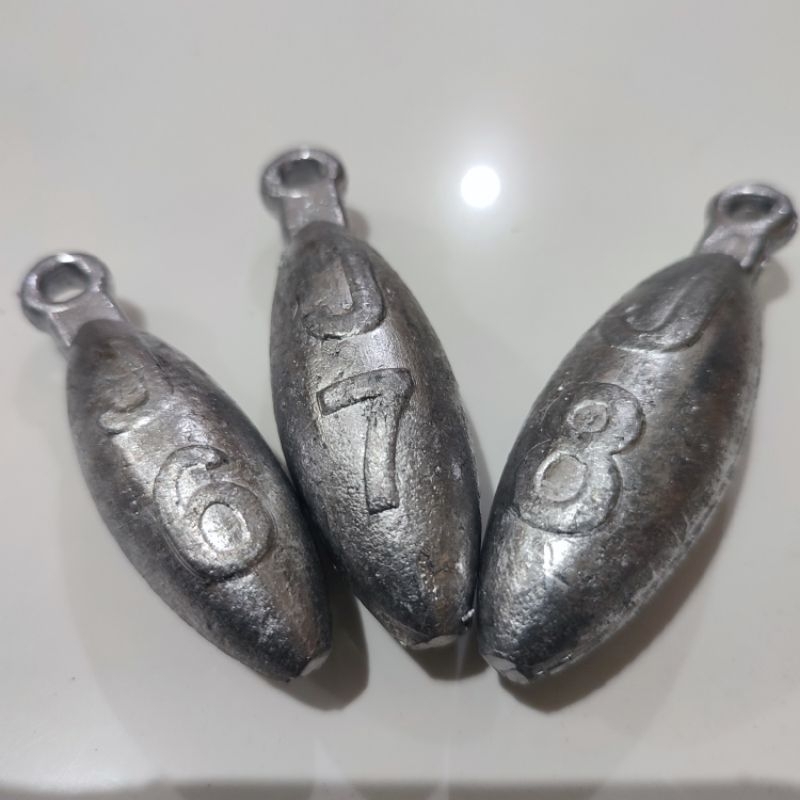 Jual Timah pancing type jantung J6 J7 J8 harga satuan bandul bulat ...