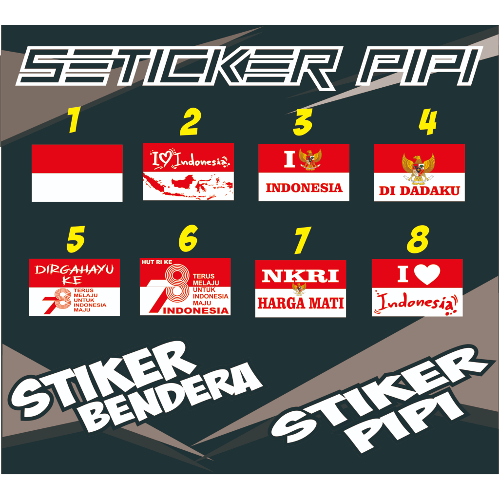 Jual STICKER STIKER PIPI BENDERA MERAH PUTIH STIKER HUT RI TERMURAH ...