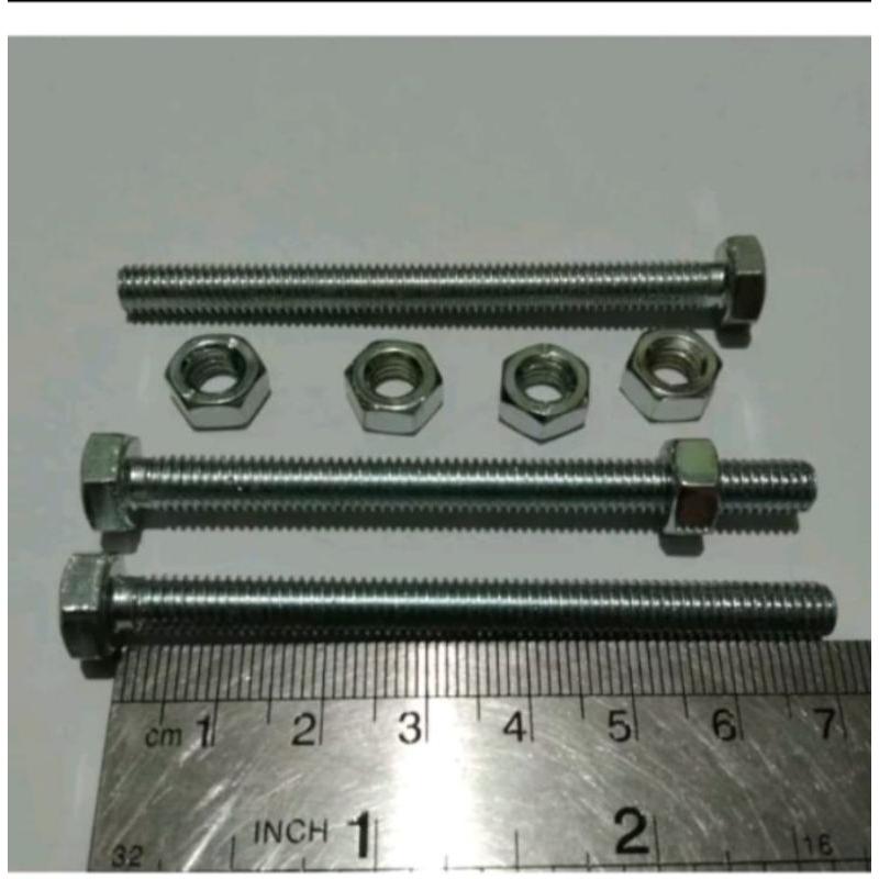 Jual BAUT + MUR PUTIH BMP M6 X 70 MM GALVANIS ( KUNCI 10 ) | Shopee Indonesia