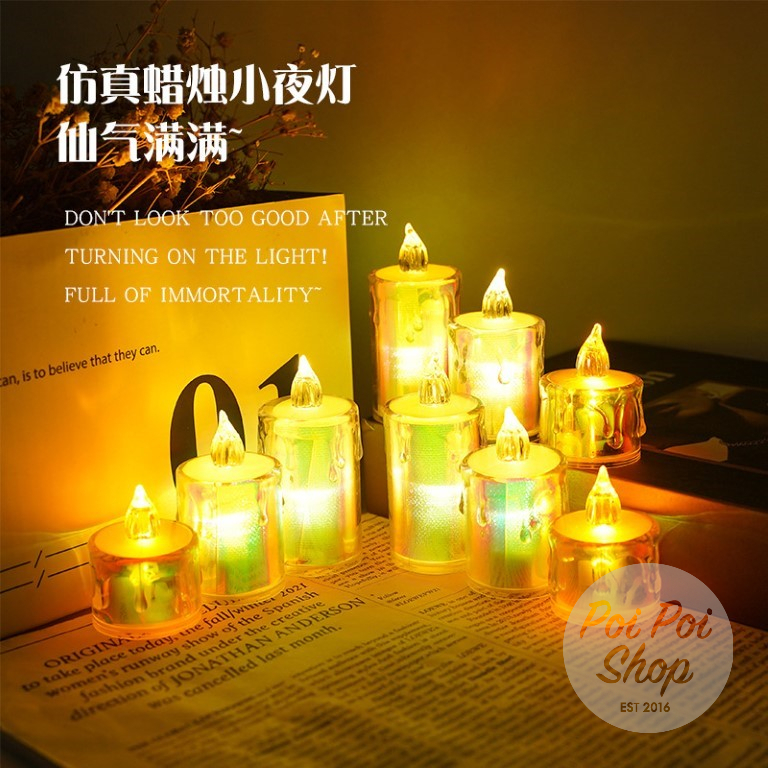 Jual Lilin LED Premium Hologram Rainbow Aesthetic Candle Smokeless ...