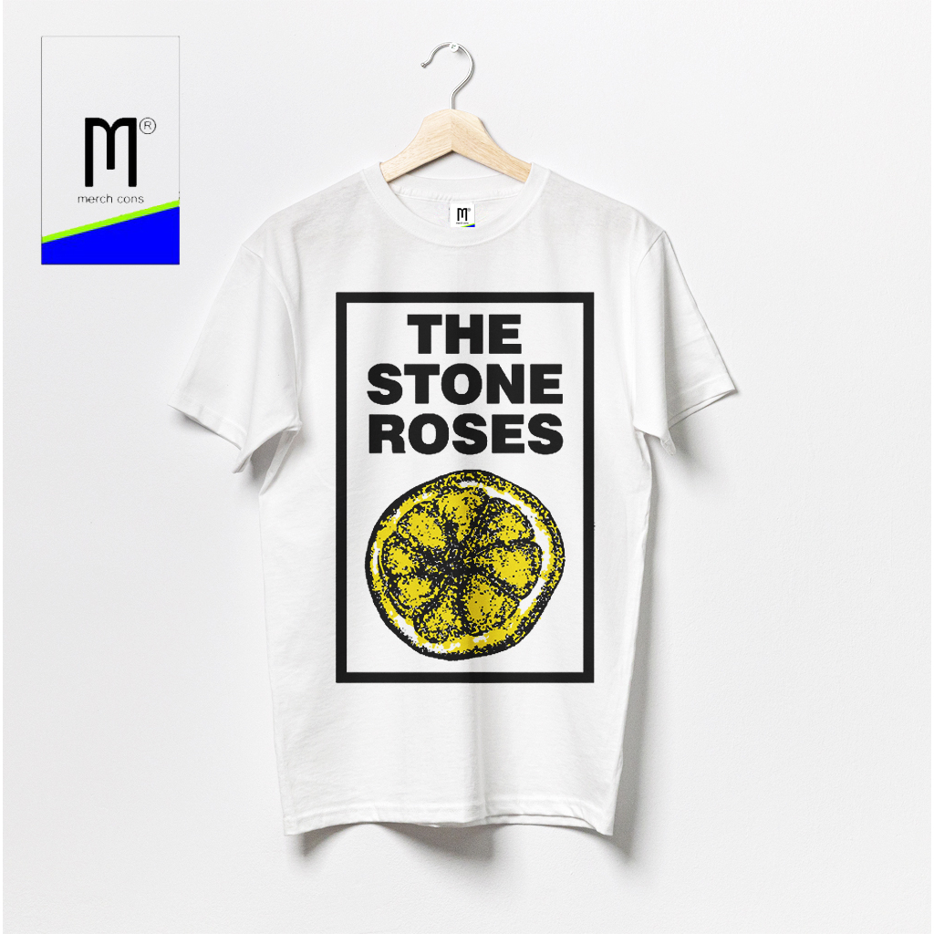 Jual Kaos Built Up Band Musik The Stone Roses Logo Putih | Shopee Indonesia