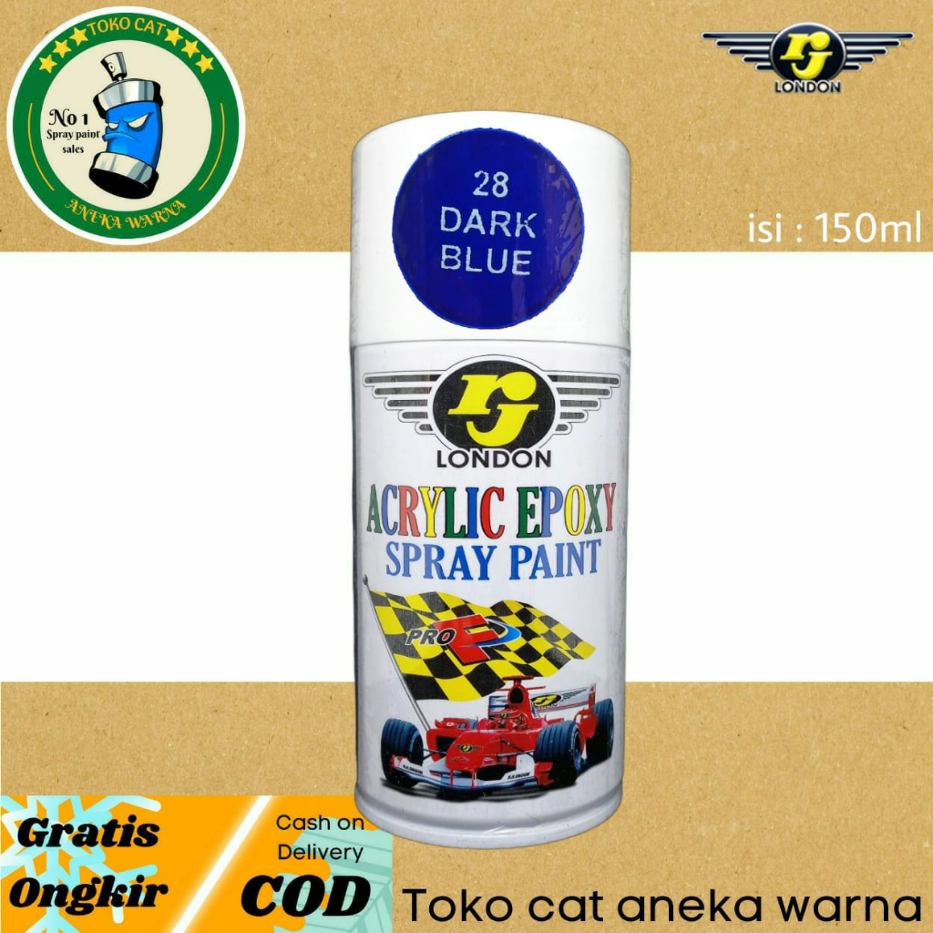 Jual cat semprot 150cc dark blue biru tua dongker gelap rj london spray paint pilok pilox ...