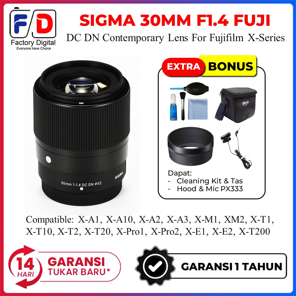 Jual Lensa Sigma 30mm F1.4 DC DN Contemporary Lens For Fujifilm X ...