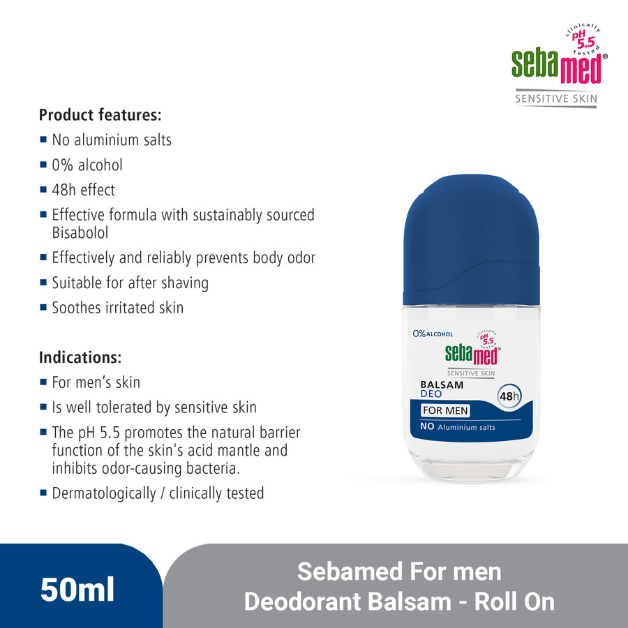 Jual Sebamed For Men Balsam Deodorant Roll-On 50ml Deodoran Roll On ...