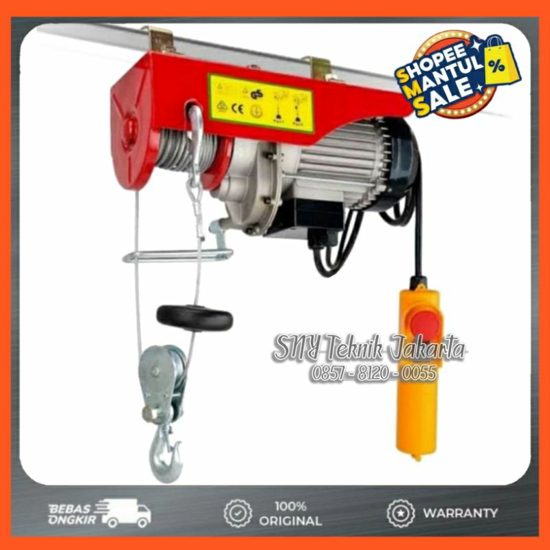 Jual Electric Mini Hoist/Katrol Angkat Beban 300Kg x 12 Meter 220v ...