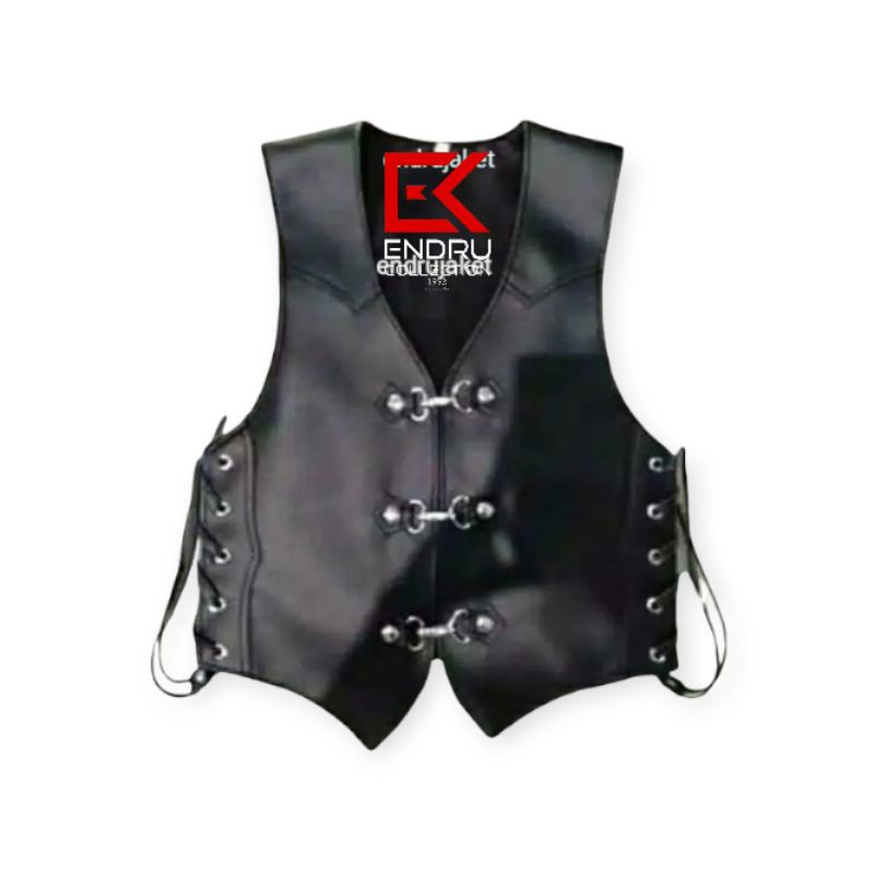 Jual rompi kulit sintetis pria /rompi kulit biker's/rompi kulit touring ...