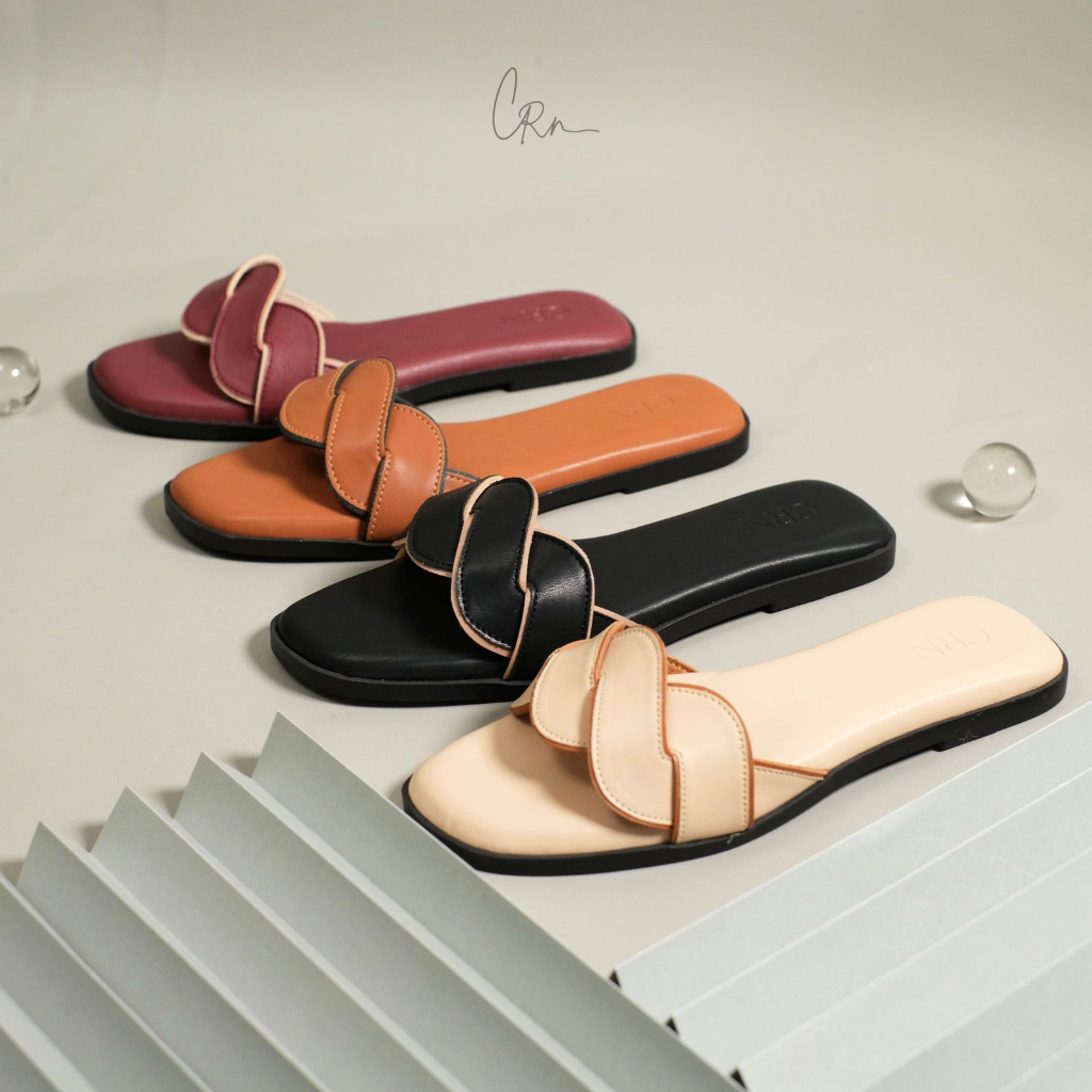 Jual CRN CARAMEL Sendal Santai Teplek Wanita (Tersedia Size 36-41 ...