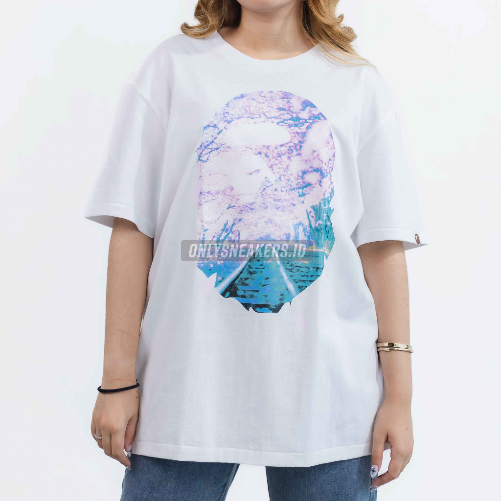 Jual BAPE SAKURA PINK APE HEAD WHITE TEE (100% AUTHENTIC) | Shopee ...