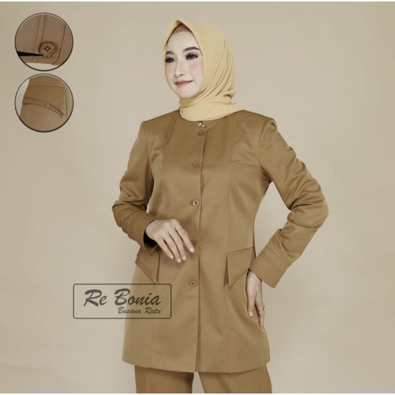 Jual blazer wanita seragam dinas Pemda baju Pemda seragam dinas ASN seragam khaki PNS | Shopee ...