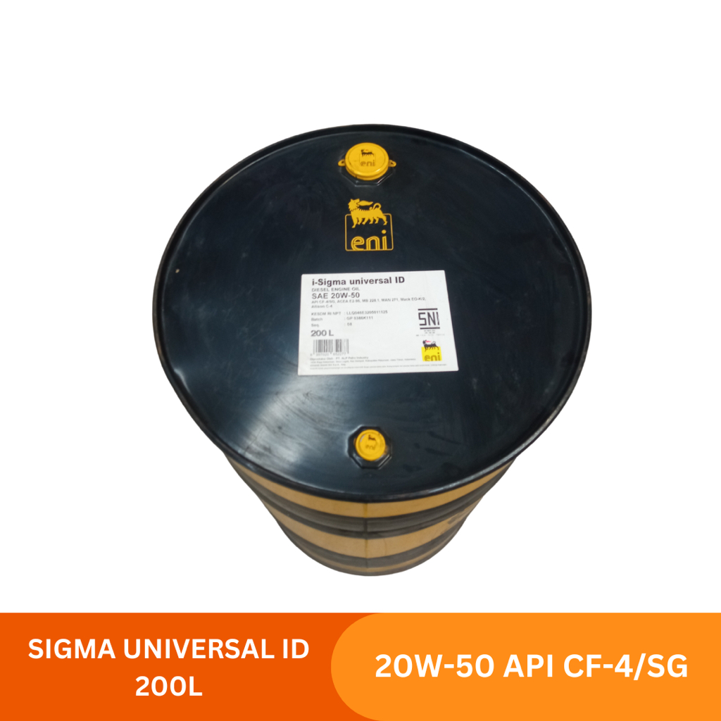 Jual ENI I-SIGMA UNIVERSAL ID 20W50 20W-50 API CF-4/SG 200L | Shopee ...