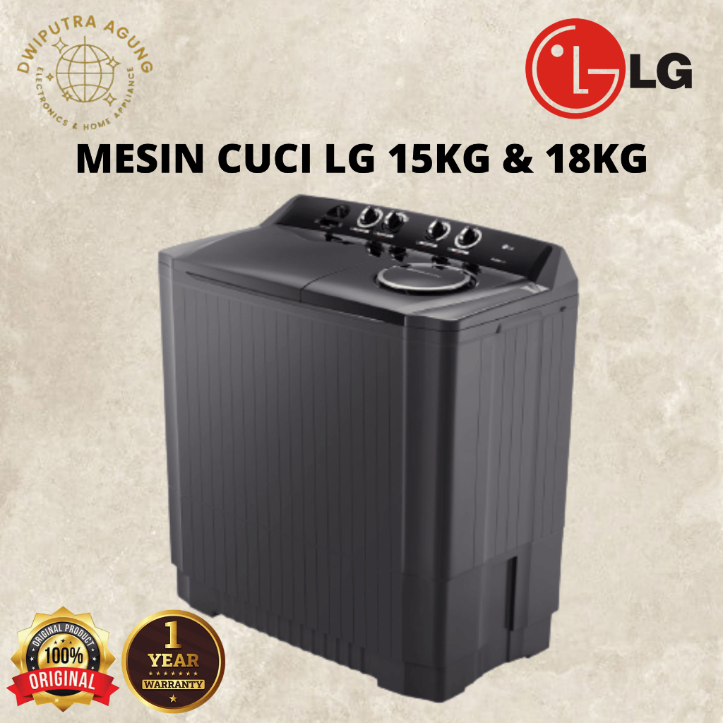 Jual MESIN CUCI 2 TABUNG LG P 1500 / 1800 RTM P1500RTM 15KG / P1800RTM ...