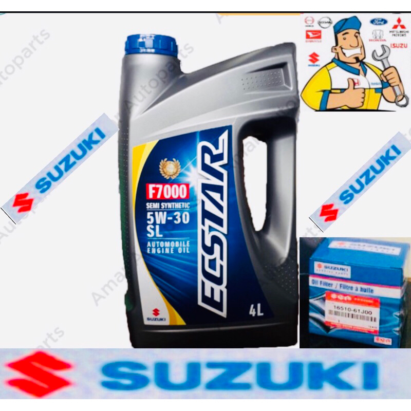 Jual oli suzuki ecstar 5w 30 F7000 4Liter (paket) | Shopee Indonesia