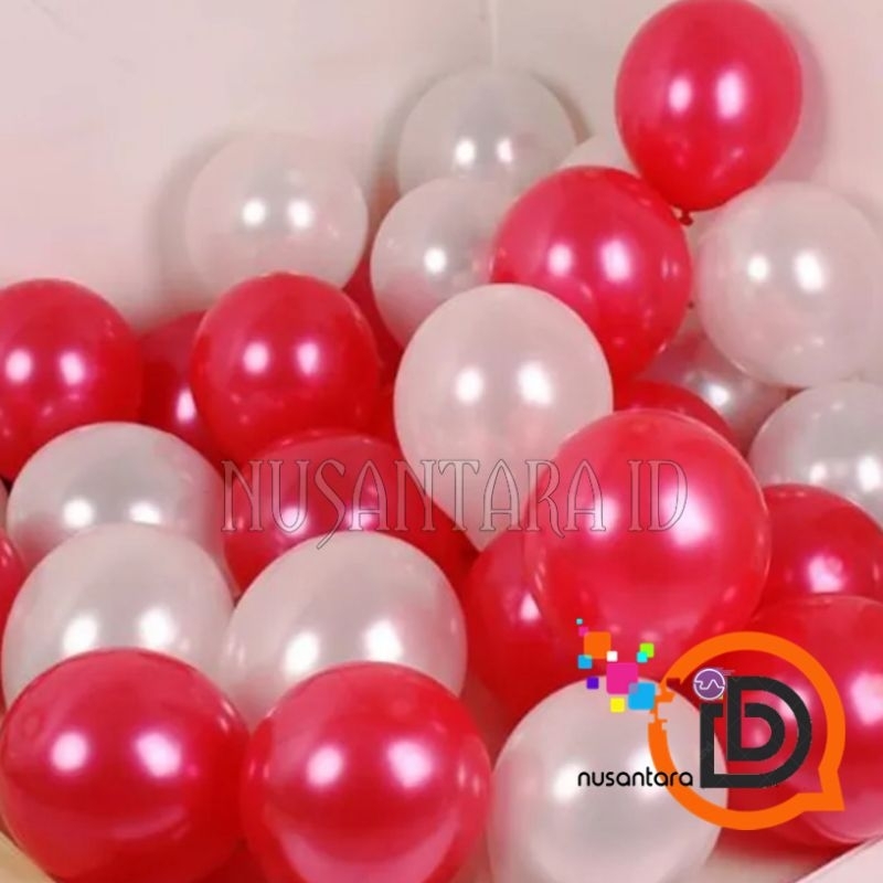 Jual Balon latex merah putih / balon metalik balon karnapal HUT RI ...