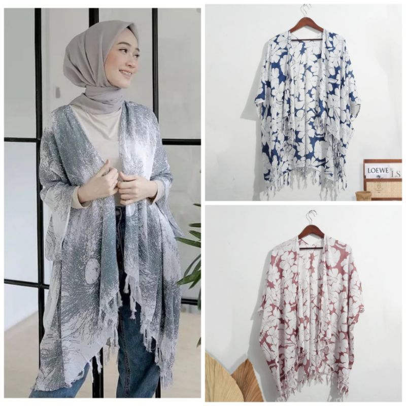 Jual Outer / Cardigan Rumbai Motif Akar dan Bunga / kardigan wanita ...