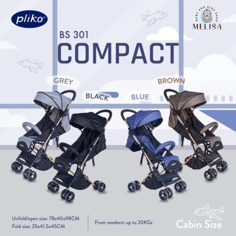 Jual Stroller Pliko Compact BS 301 Cabin Size | Shopee Indonesia