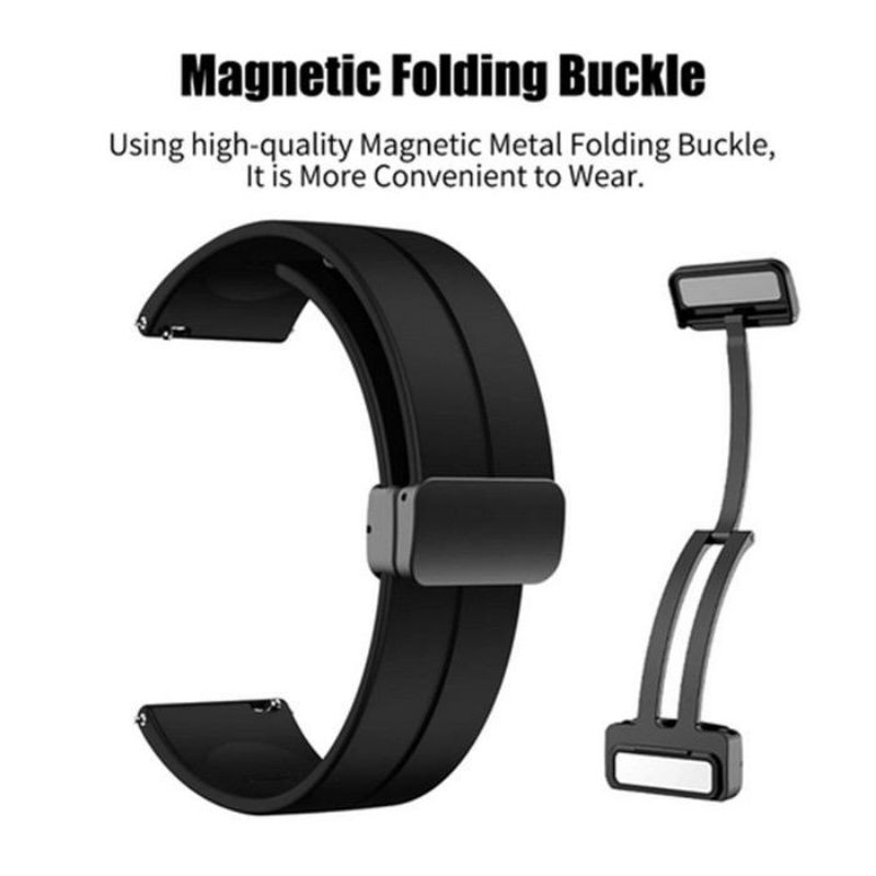 Jual Tali Jam Rubber Silikon Buckle Magnetic Quik Release, Strap Rubber ...
