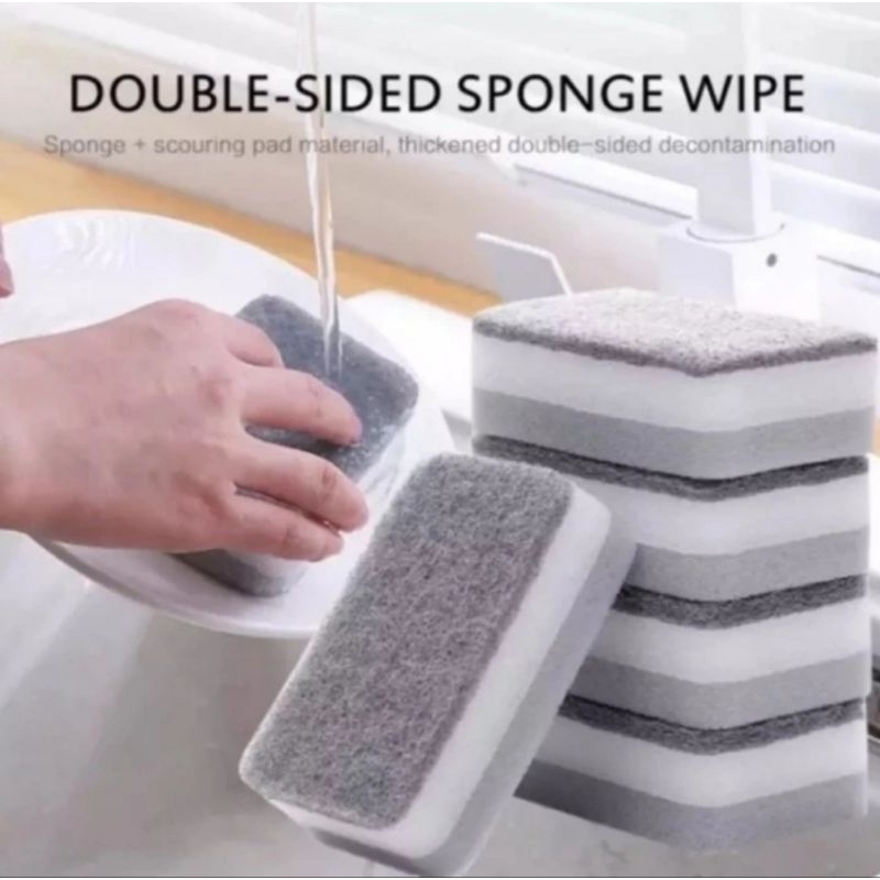 Jual Spons Cuci Piring 2 Sisi Double Sided Sponge Wipe Spon Anti Minyak ...