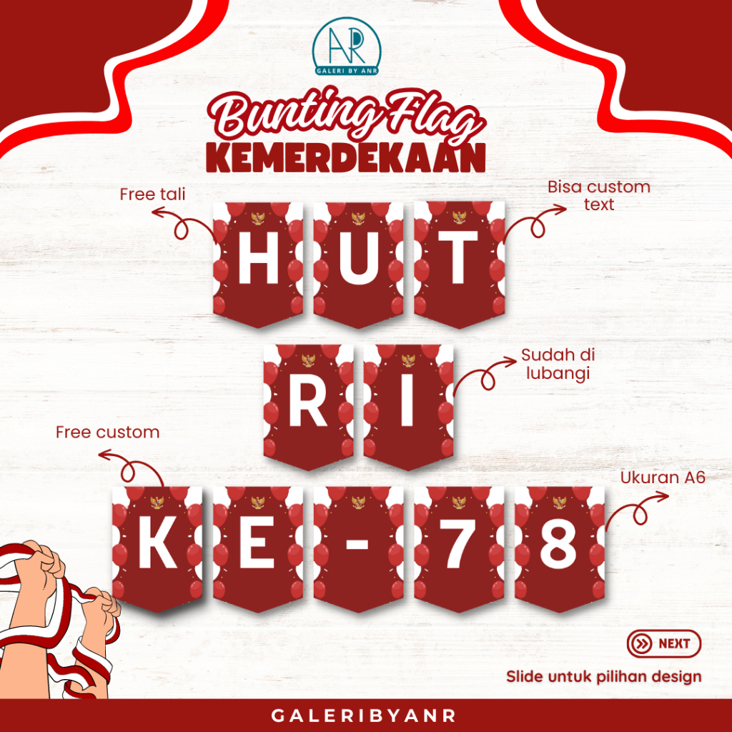 Jual D71 Bunting Flag Merdeka 17 agustus HUT RI Kemerdekaan karnaval ...