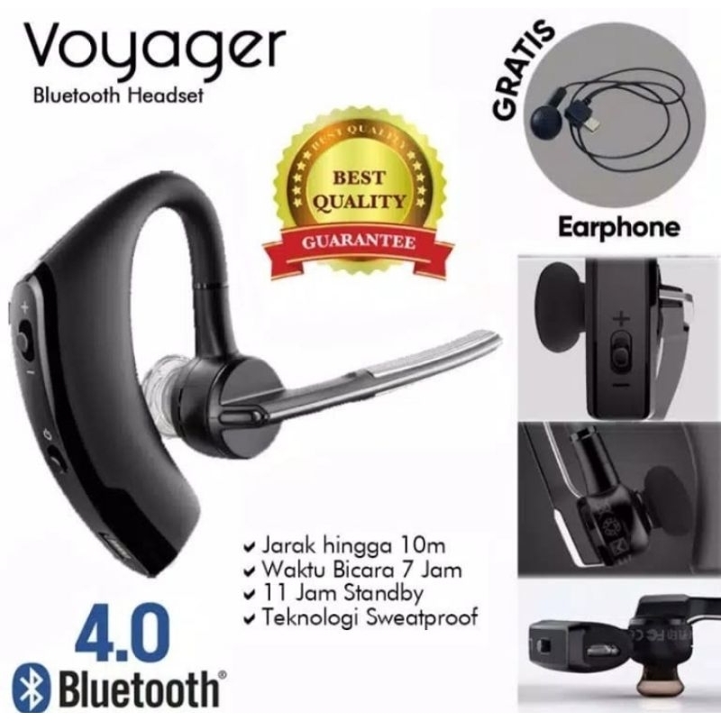 Jual HEADSET ORIGINAL BLUETOOTH STEREO VOYAGER V8 EARPHONE GARANSI ...