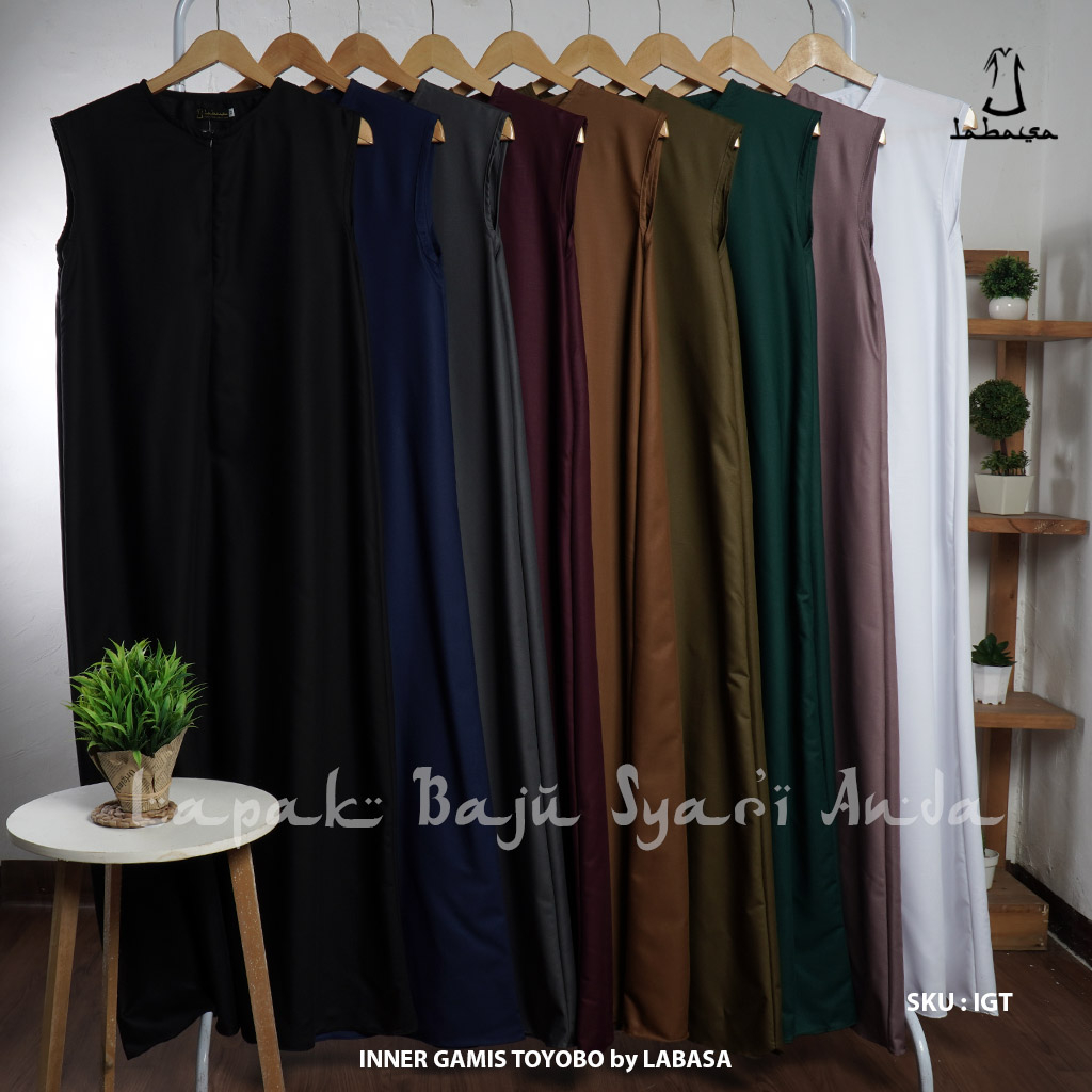 Jual Inner Gamis Tanpa Lengan Polos Toyobo Sarah Series | Inner Dress ...