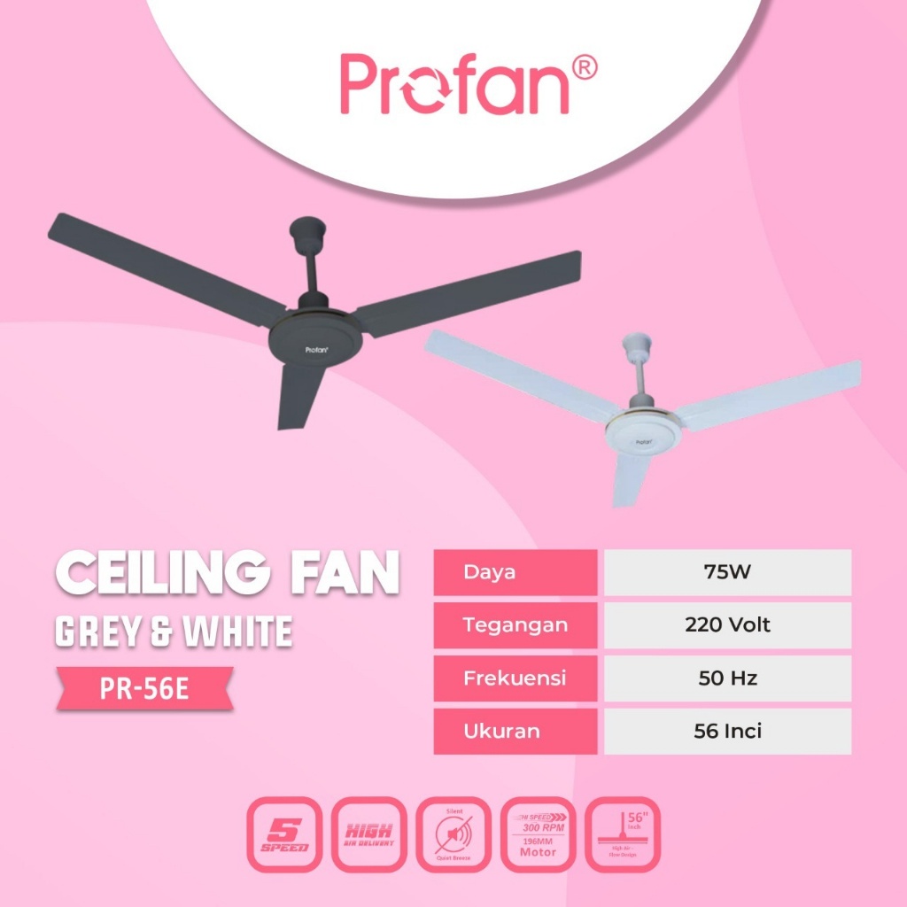 Jual kipas angin plafon / ceiling fan PROFAN PR-56E | Shopee Indonesia