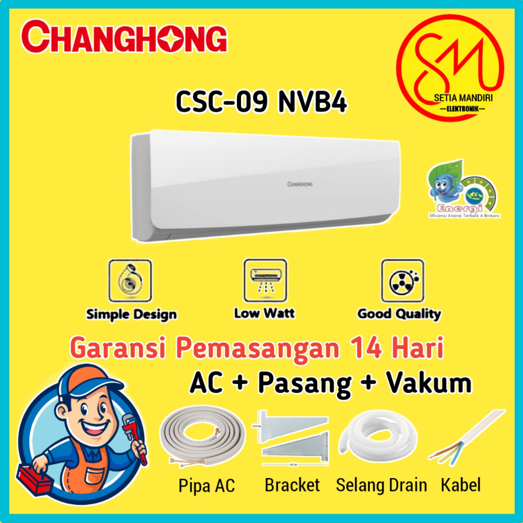 Jual CHANGHONG AC Split 1 PK - CSC 09NVB4 [INDOOR + OUTDOOR UNIT ONLY] | Shopee Indonesia