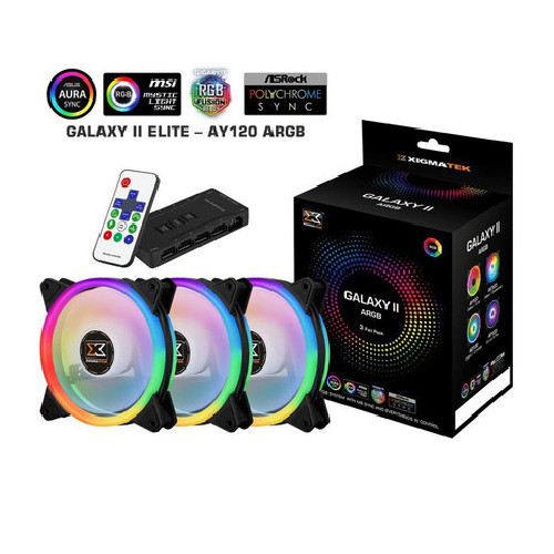 Jual FAN Casing XIGMATEK Galaxy II Elite 3Fan RGB 3in1 (Remote ...