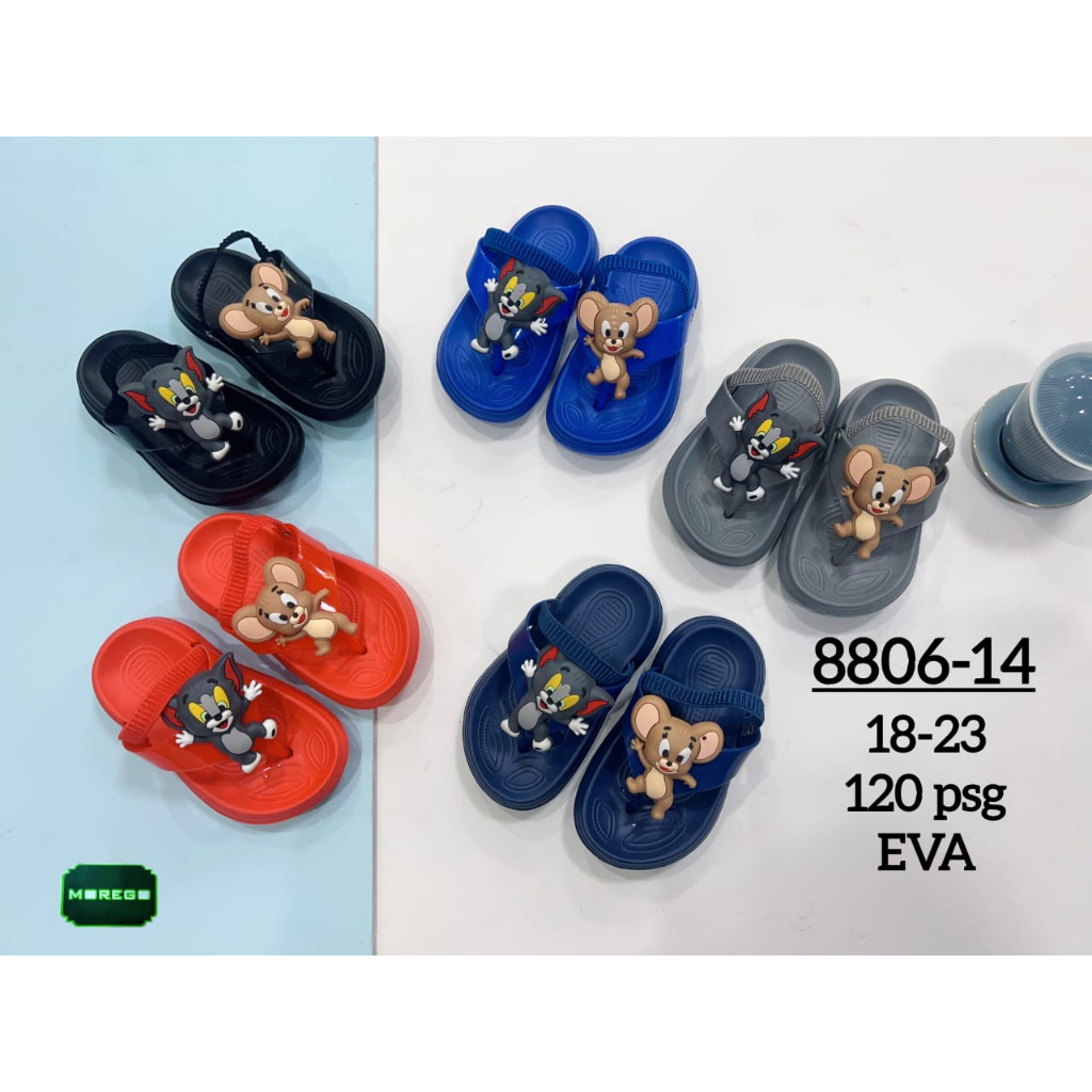 Jual Sandal Japit Anak Cowok Karakter Tom & Jerry Ukuran Mini | Shopee ...