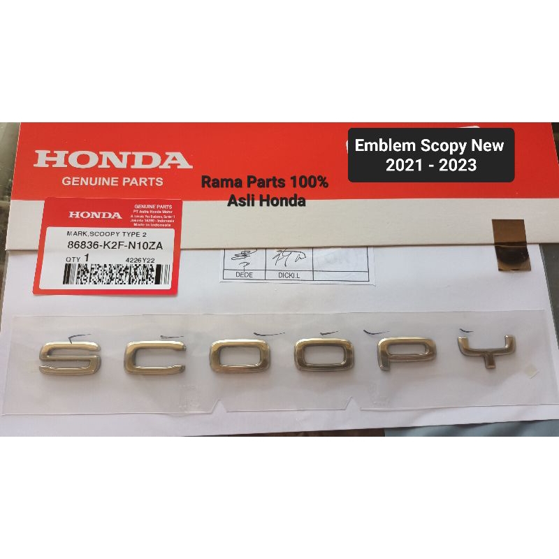 Jual 86836 - K2F - N10ZB EMBLEM / LOGO SCOPY 2021 - 2023 EMAS GOLD ASLI ...