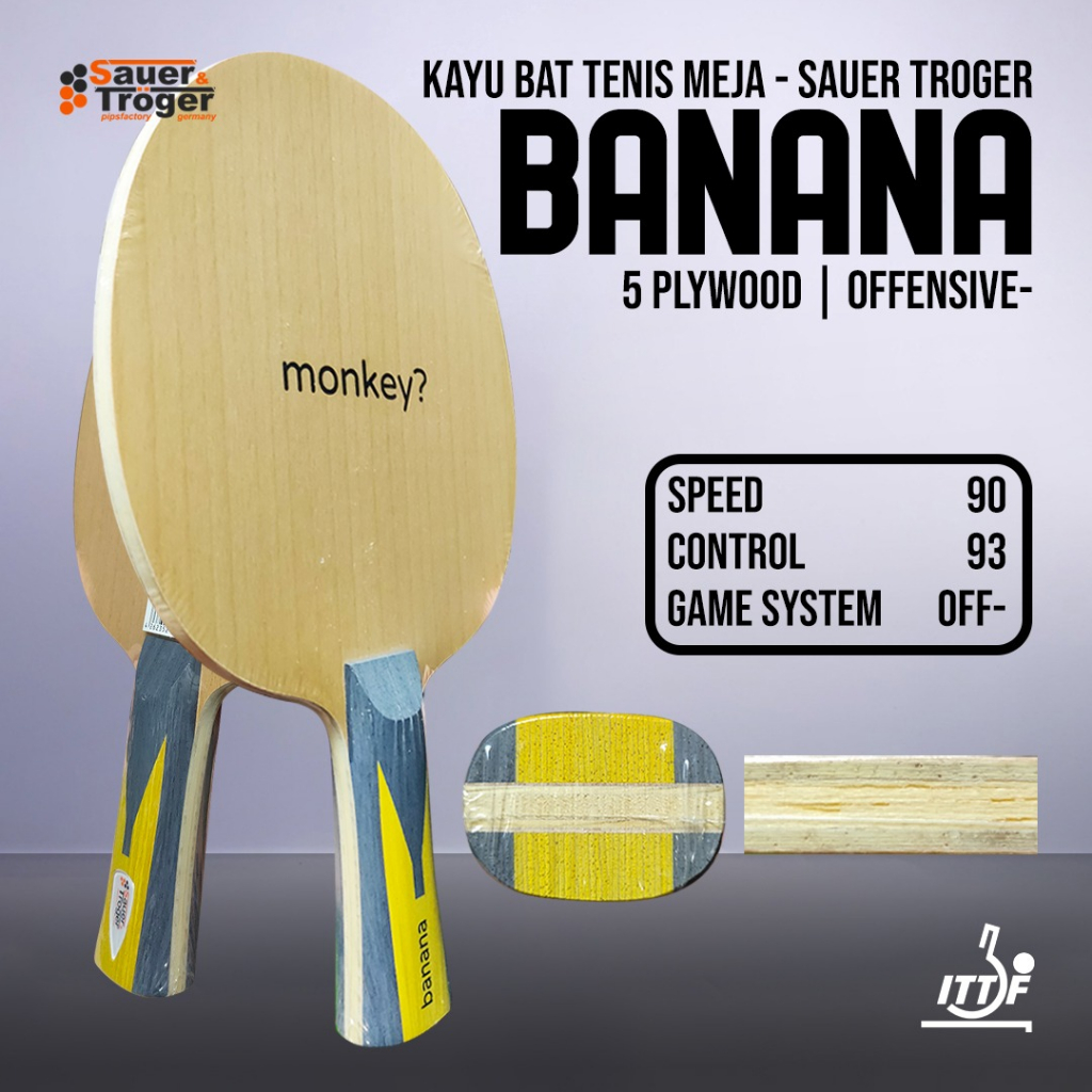 Jual Kayu Bat Tenis Meja Pingpong Sauer & Troger Banana Offensive ...