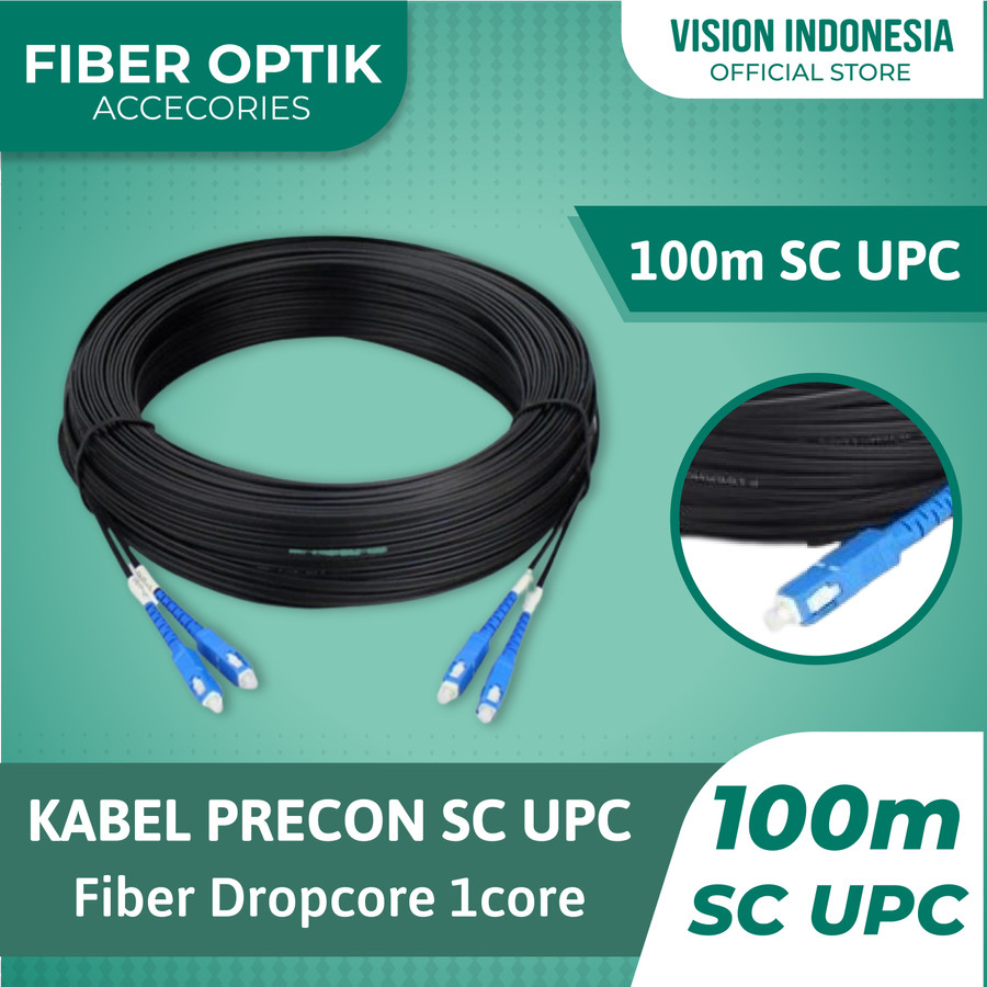 Jual KABEL FO Fiber Optic PRECON SC UPC Dropcore 1 CORE 100M Siap Pakai | Shopee Indonesia