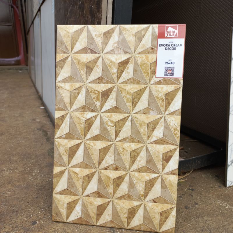 Jual KERAMIK DINDING ASIA TILE EVORA CREAM DECOR 25X40 KW1 | Shopee ...