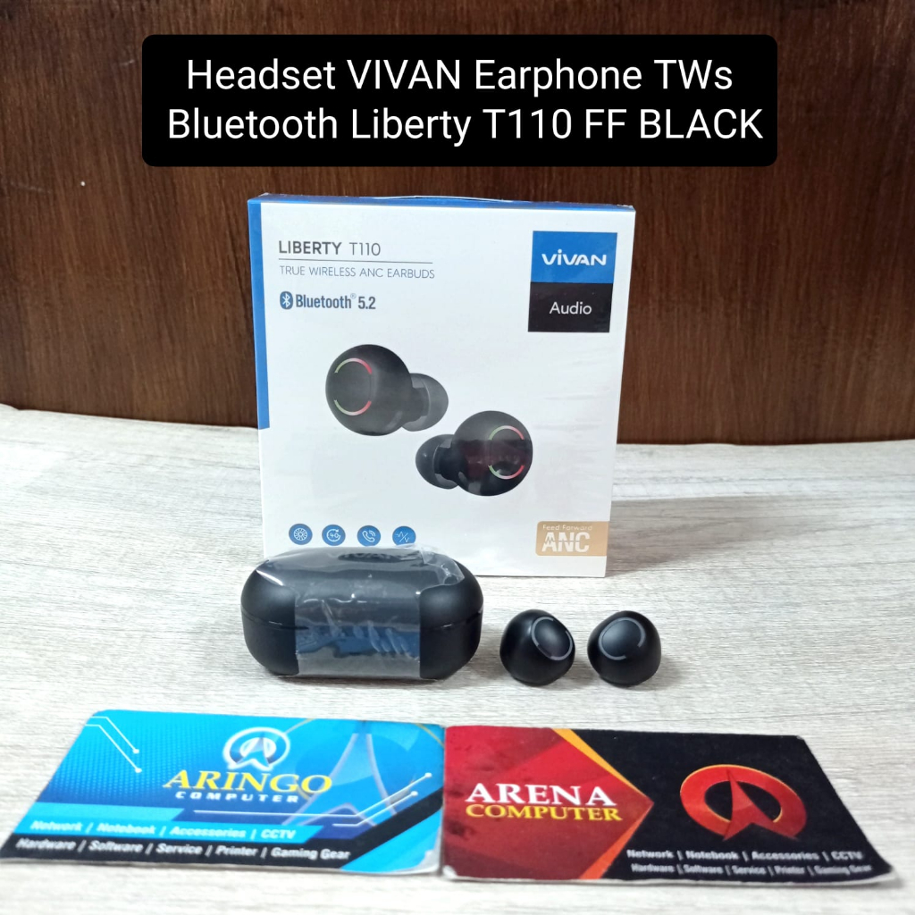Jual Headset VIVAN Earphone TWS Bluetooth Liberty T110 FF BLACK ...