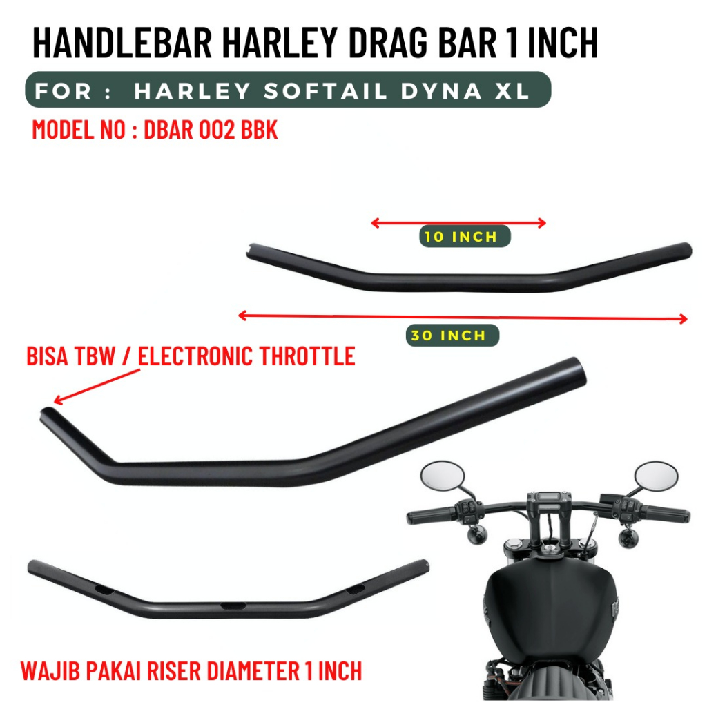 Jual STANG HANDLEBAR DRAG BAR 1 INC HARLEY SOFTAIL DYNA SPORTSTER DBAR ...