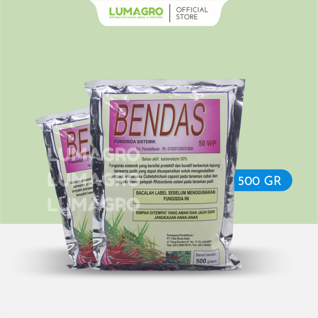 Jual Fungisida Bendas 50WP 500gr Karbendazim Pencegah Jamur Antraknosa Bercak Daun Pada Cabai ...