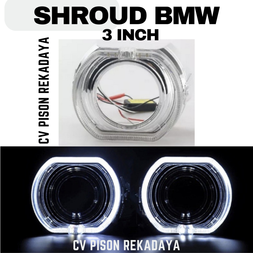 Jual Shroud Projector Proji BiLED Angel Eye BMW FULL 3 Inch Angel Eyes ...