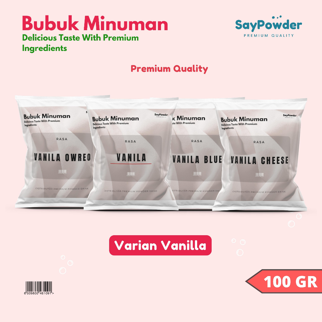 Jual bubuk minuman rasa vanilla 100gr serbuk minuman aneka rasa minuman ...