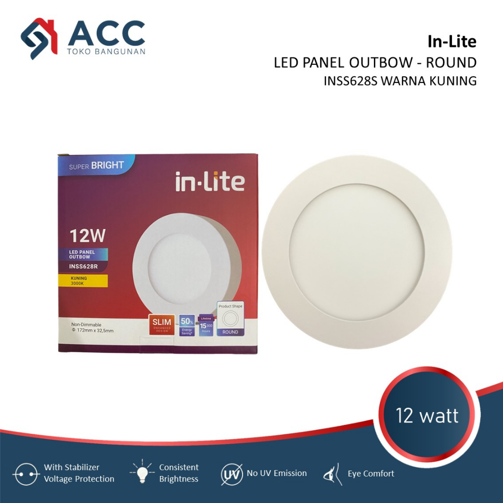 Jual InLite INSS628R Downlight Panel Outbow OB Bulat Plafon 12W 12Watt ...