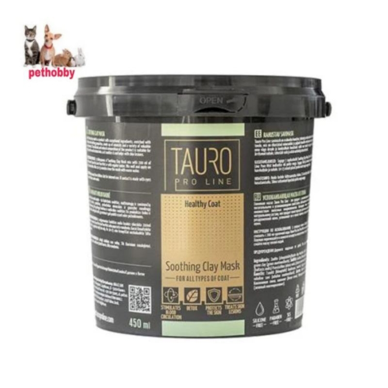 Jual Tauro Pro Line Healthy Coat Soothing Clay Mask 450 ml For Cat&Dog ...