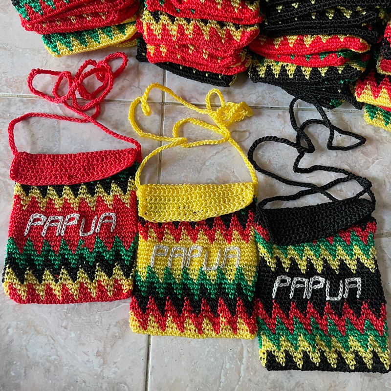 Jual Tas noken papua rajut tas slempang noken papua rasta zigzag ...