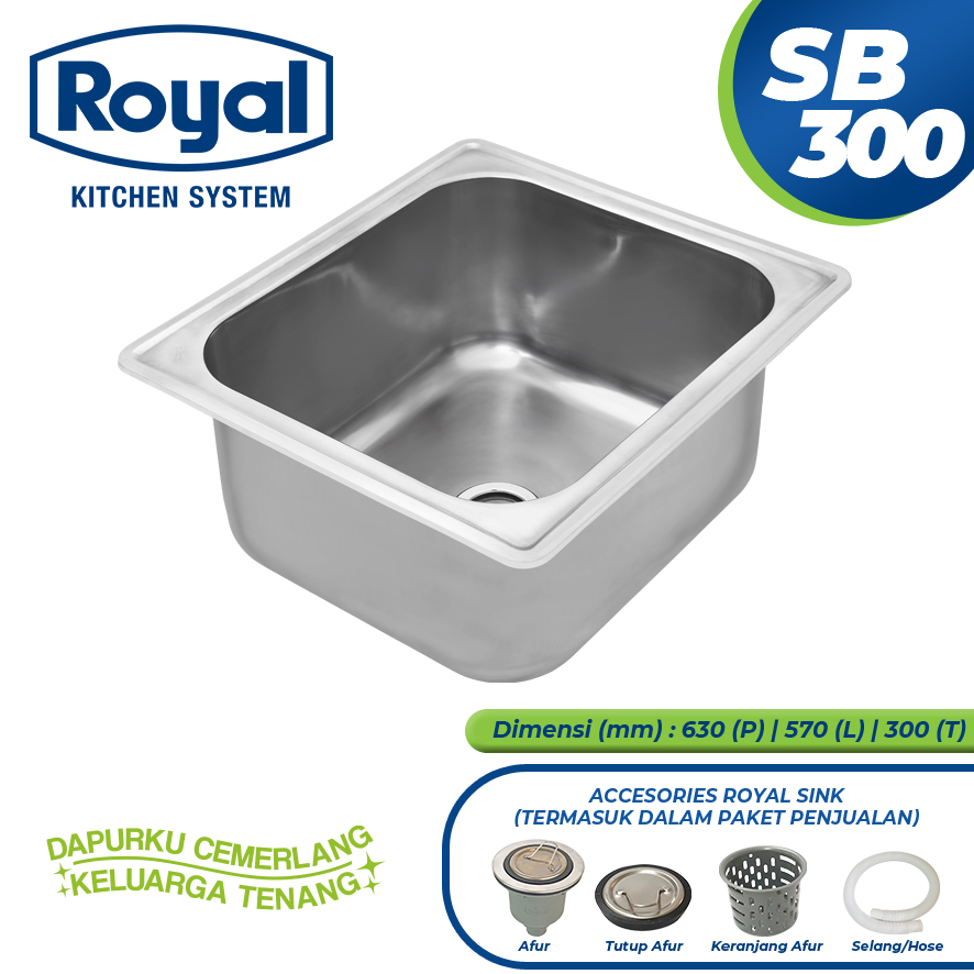 Jual Royal Kitchen Sink SB 300 | Bak Cuci Piring Stainless | Shopee Indonesia