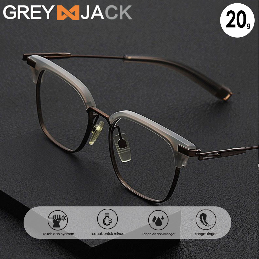 Jual Grey Jack Frame Kacamata Bahan Titanium Premium Keren Style Kotak ...